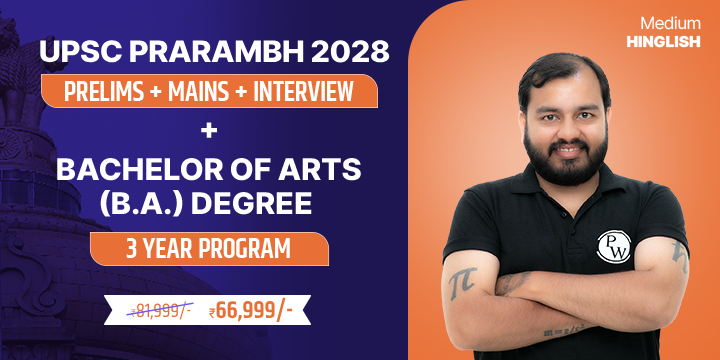 UPSC + BA Coaching Course, Enroll UPSC Prarambh 2028 BA Program