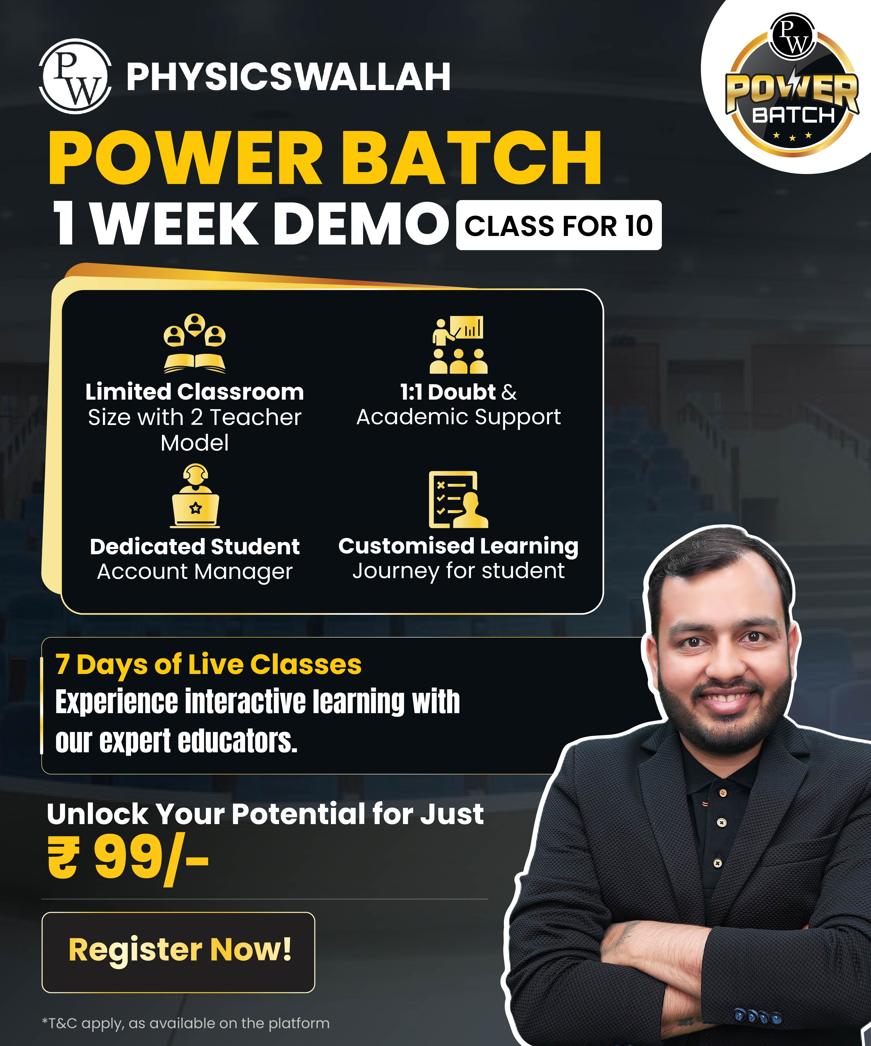 Power Batch : 1Week Demo Class (For Class 10th)