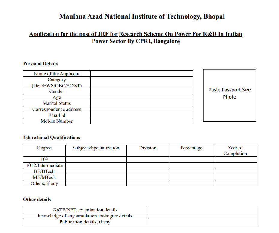MANIT Bhopal JRF Recruitment 2024, Eligibility, Apply Online