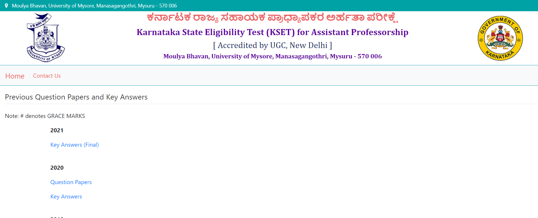 KSET Previous Year Question Papers With Solution, Download PDF